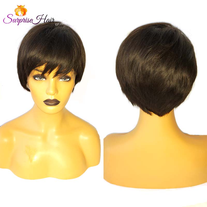 Best Straight Pixie Cut Lace Frontal Wig Human Hair for African Americ ...